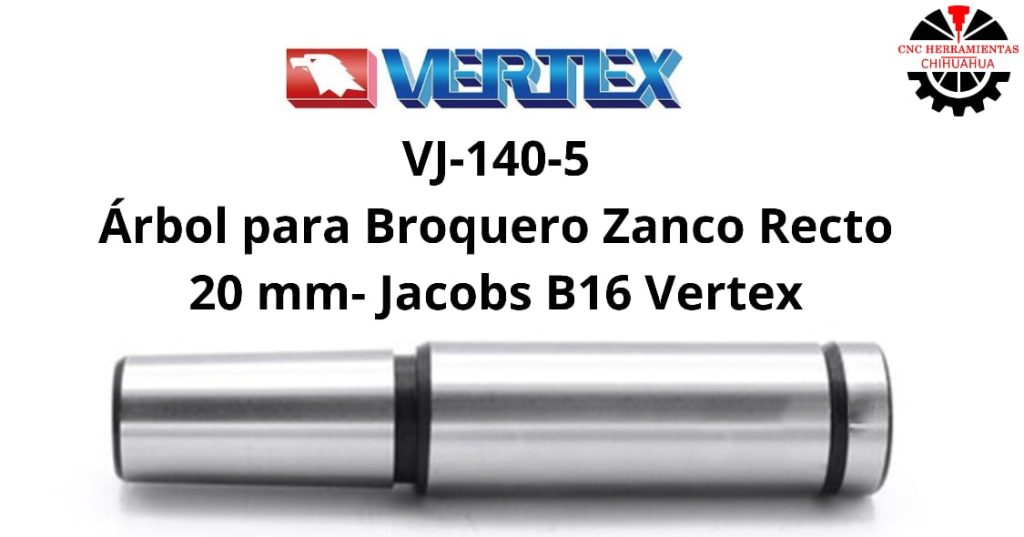 Árbol para Broquero Zanco Recto 20 mm- Jacobs B16 Vertex