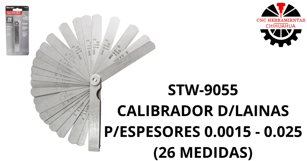 CALIBRADOR D/LAINAS P/ESPESORES 0.0015 - 0.025 (26 MEDIDAS)